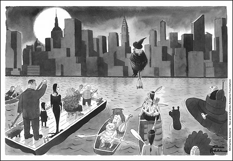A Hanging Fit for "The Addams Family": Art of Charles Addams Gets NYC ...